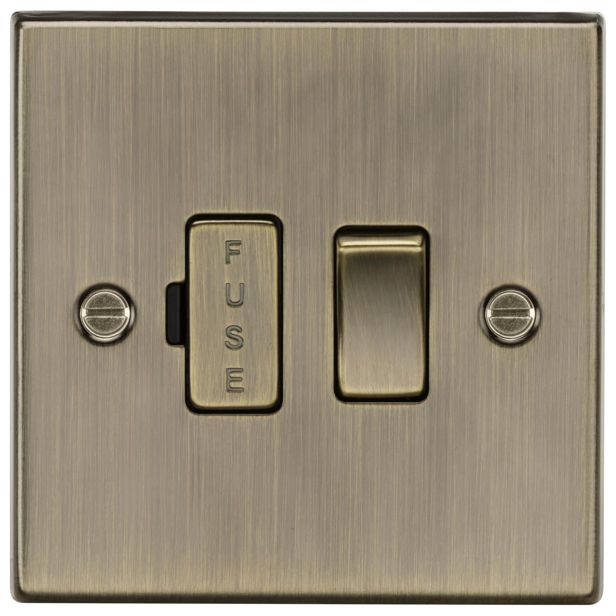 Knightsbridge Square Edge 13A Switched Fused Spur Unit - Antique Brass ... Knightsbridge Square Edge 13A Switched Fused Spur Unit - Antique Brass ...