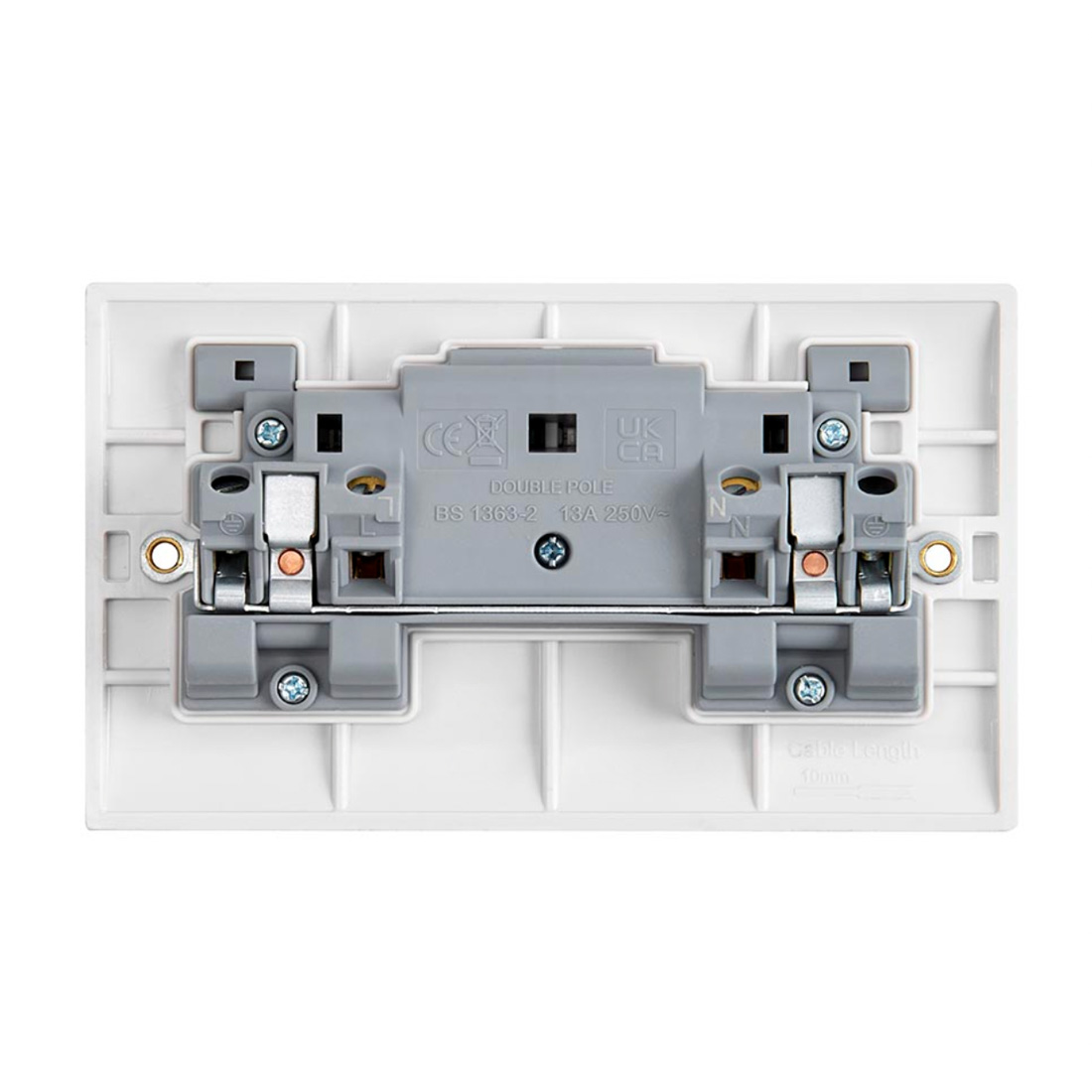 2 Gang Double Pole Switched Socket 13A - White Curved | new.ie ...