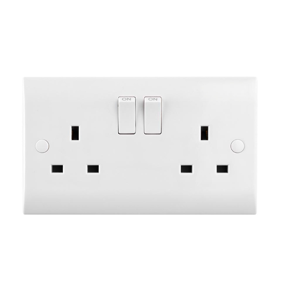 2 Gang Single Pole Switched Socket 13A - White Curved | new.ie ...